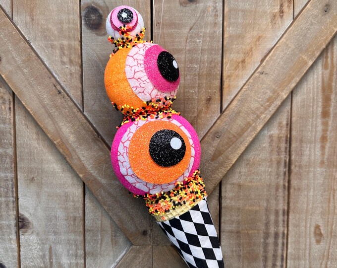 13 Inch, Eyeball Ice Cream Cone Ornament, Fake Candy, Home Decor, Party ...