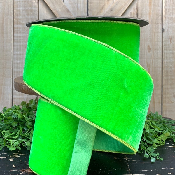 Green Velvet Ribbon - Etsy