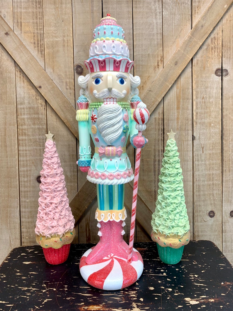 Candy Nutcracker With Staff 22 Inch Resin Nutcracker - Etsy