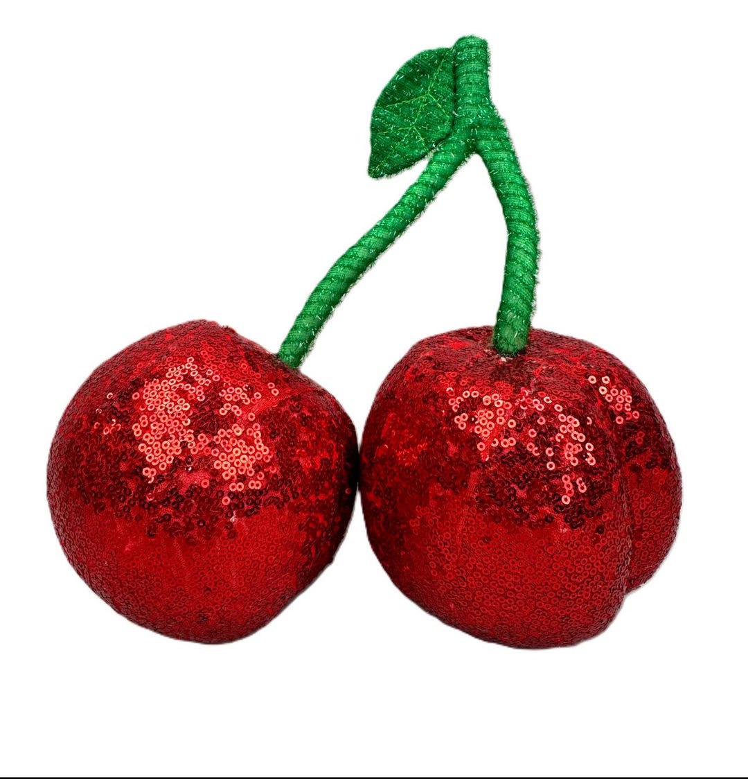 Large Sequin Cherry Attachment, Two Cherries, 11 Inches High, Summer ...