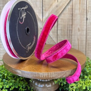 10 Yards 3/4 Inch Hot Pink Velvet Luster Wired Ribbon - Etsy