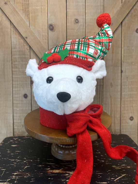 Polar Bear Tree Topper Wreath Attachment Holiday Decoration - Etsy