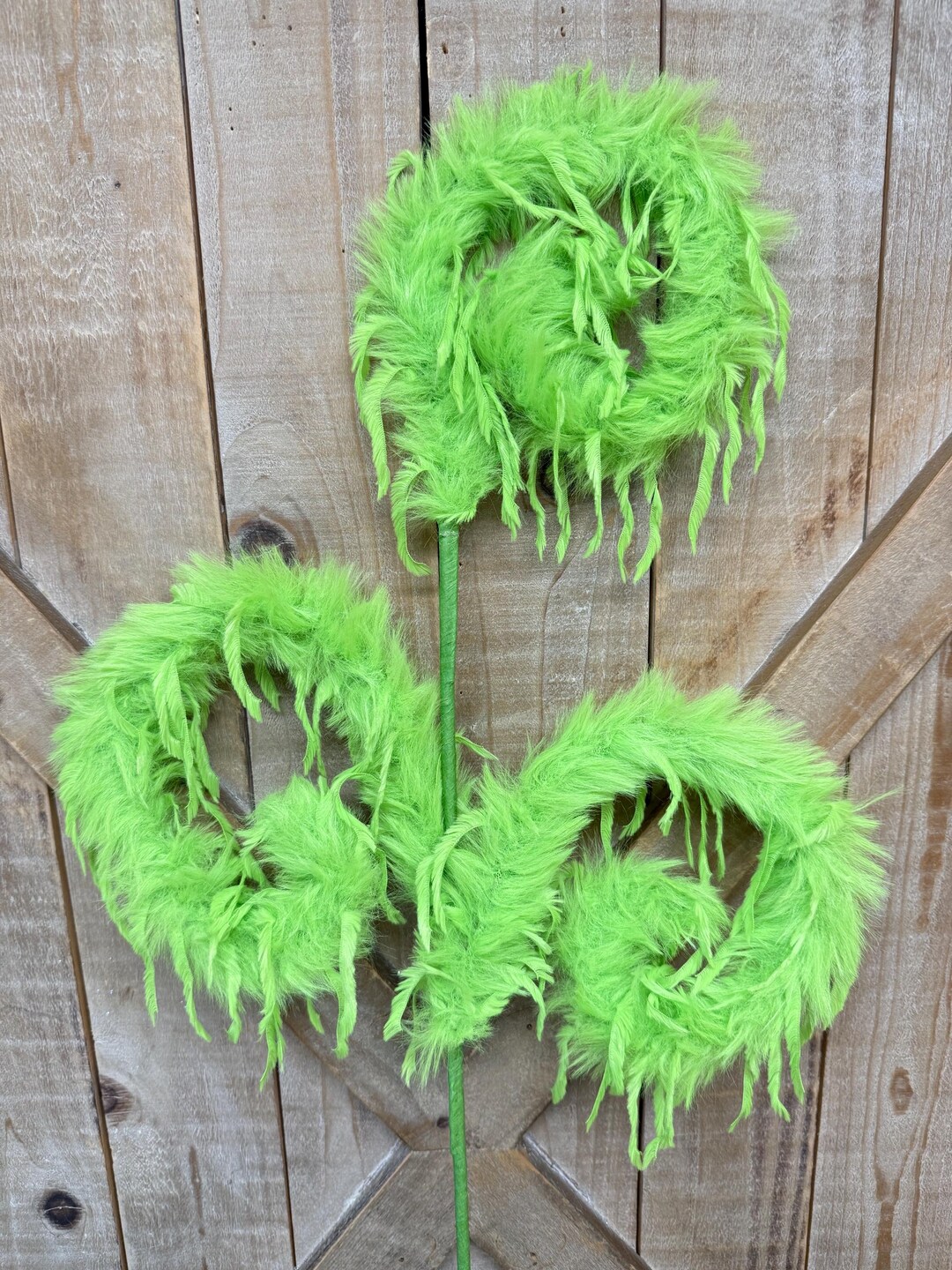 28 Inch, Furry Spiral Curly Spray, Lime Spray , Halloween Decor, Wreath ...