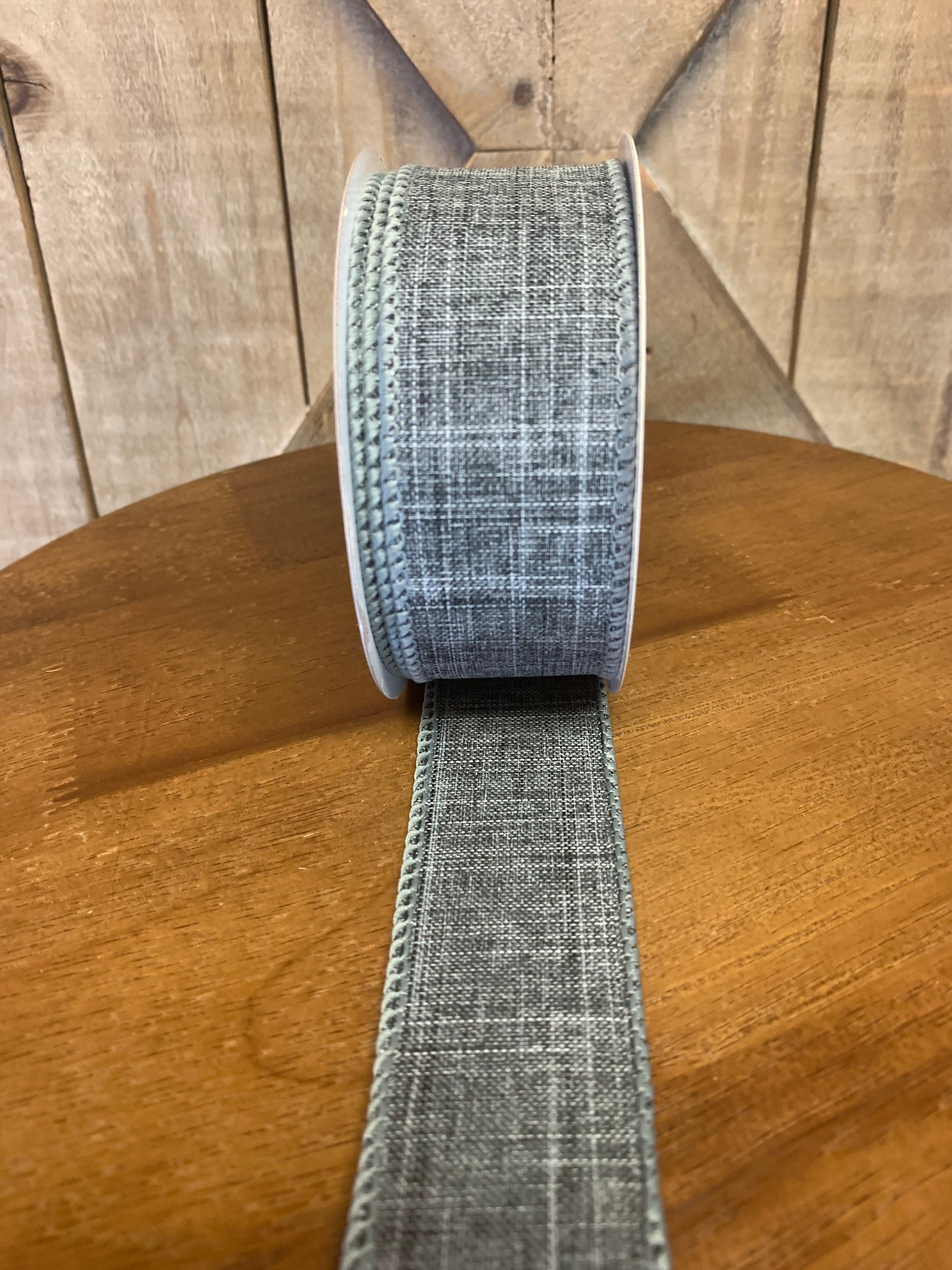 10 Yards Wired Ribbon Gray Linen Wired Ribbon 1.5 inch | Etsy