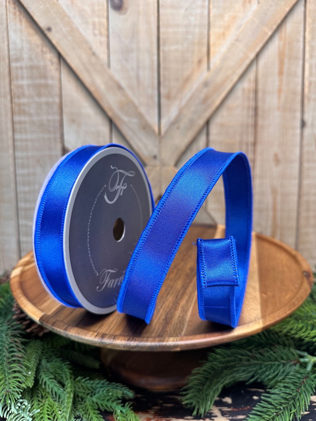 1 Inch, Royal Blue Satin Wired Ribbon, 10 Yards Designer Ribbon ...