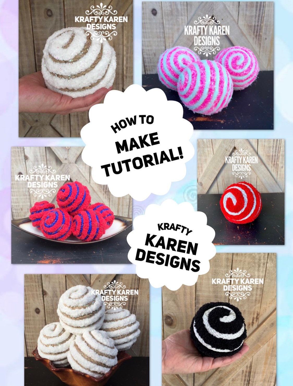 How to Video Yarn Ball Tutorial Decorative Ball Making - Etsy