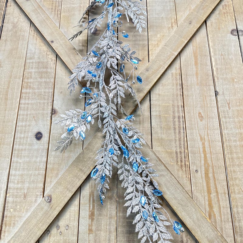 Blue and Silver Christmas Garland - Etsy