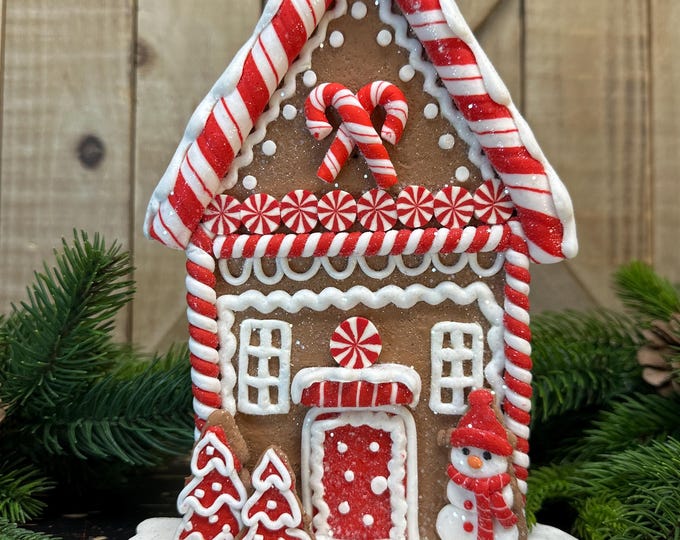 9 Inch, Peppermint Gingerbread House Flat Cookie , Centerpiece Supplies ...