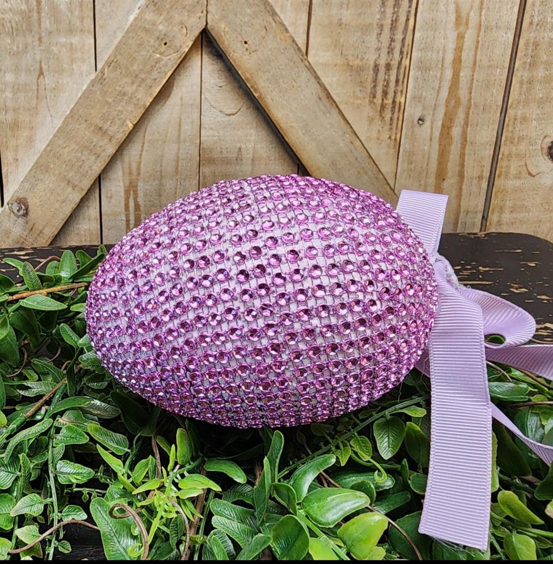 Lavender Bling Egg Ornaments, Sparkle Eggs, Wreath Attachment ...