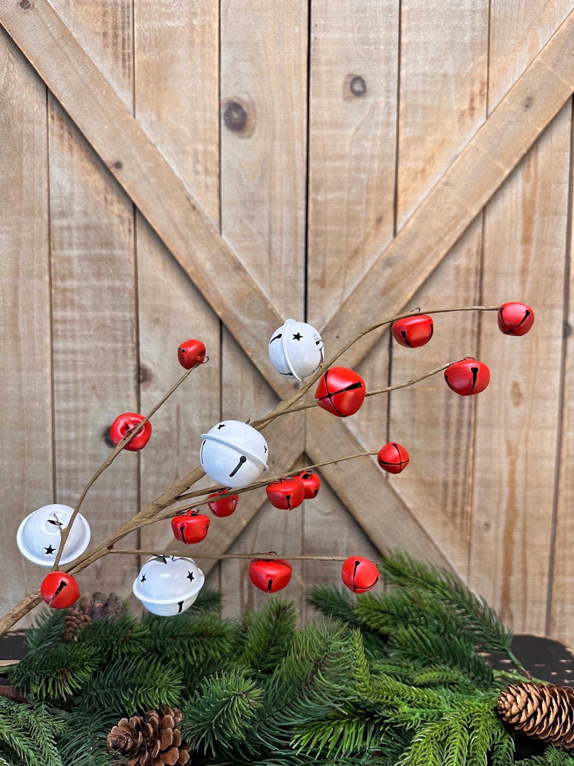 Metal Antique Bell Sprays, 26 Inch Tall, Holiday Sprays, Christmas Tree ...