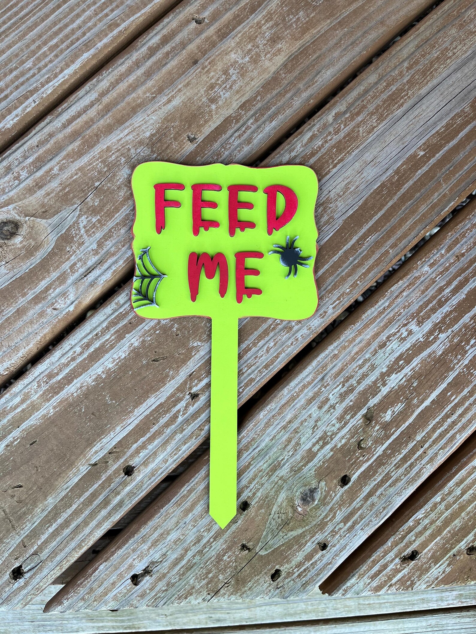 FEED ME Sign, Ready to Ship, Wreath Attachment, Centerpiece Sign, Plant ...