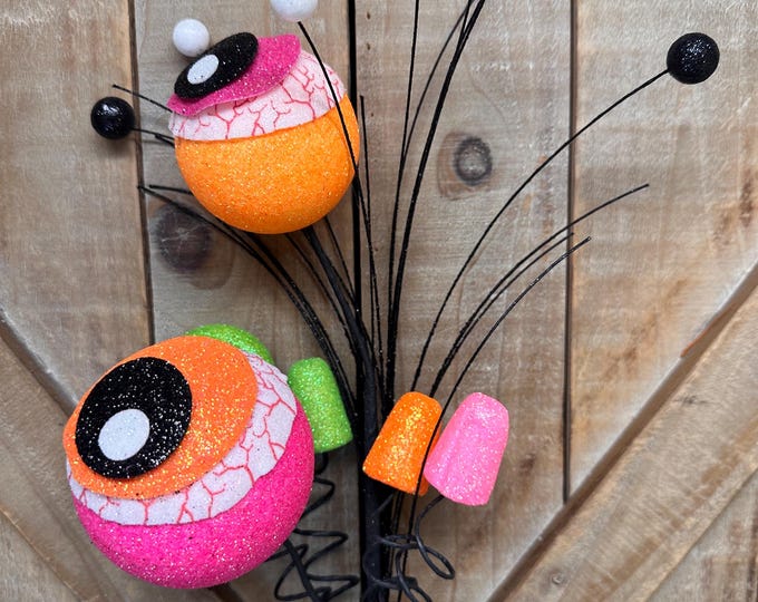 24 Inch, Eyeball Gumdrop Spray, Eye Ball Pick, Halloween Decor, Wreath ...
