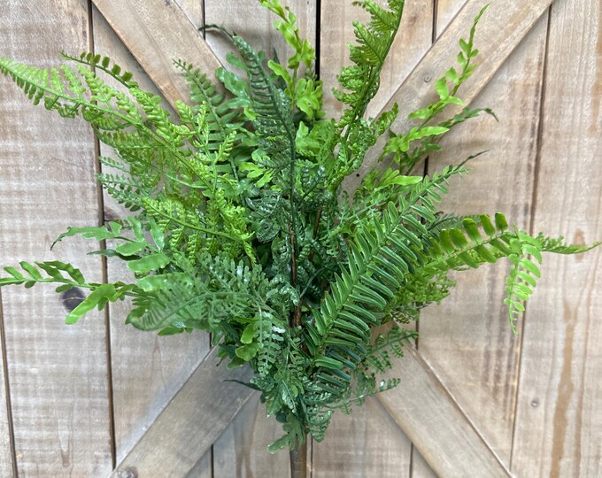 Mixed Real Touch Fern Bush, Greenery, 18 Inches, Floral Greenery, Fake ...