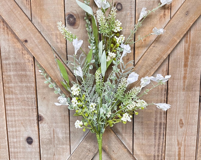 Beautiful White Floral Spray, Cream Berry Spray, 23 Inches, Floral ...