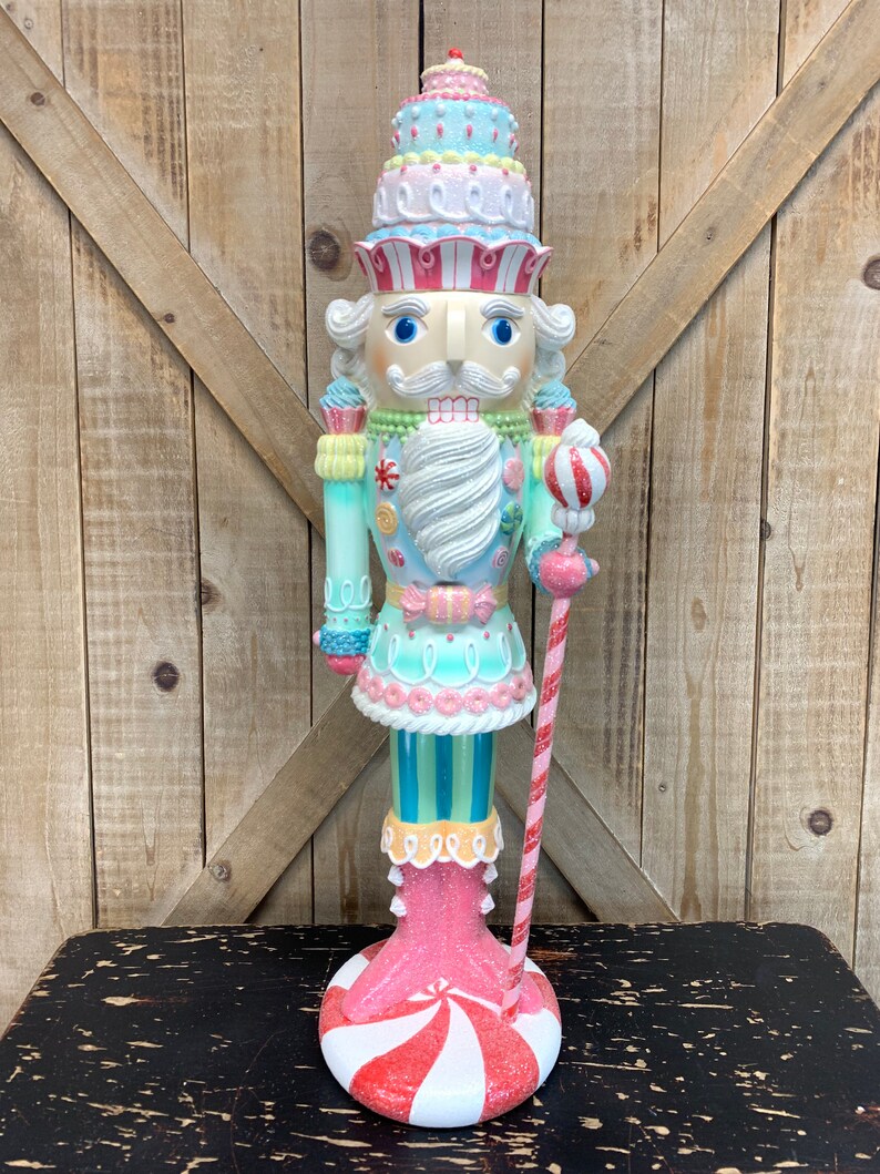 Candy Nutcracker With Staff 22 Inch Resin Nutcracker - Etsy