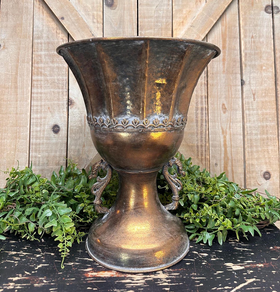 Extra Large Roman Brass Metal Trophy Urn Base, 12.5 Inch High ...
