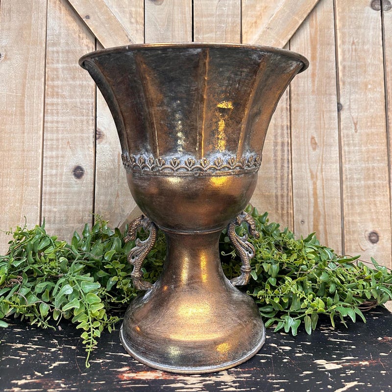 Gold Large Metal Vase - Etsy