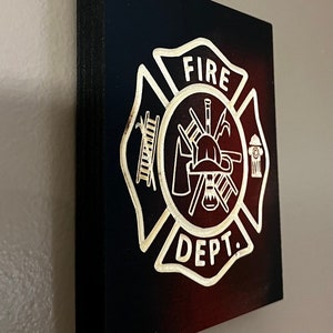 Fire Department Sign, Wood Decor, Custom Made, Handmade Gifts ...