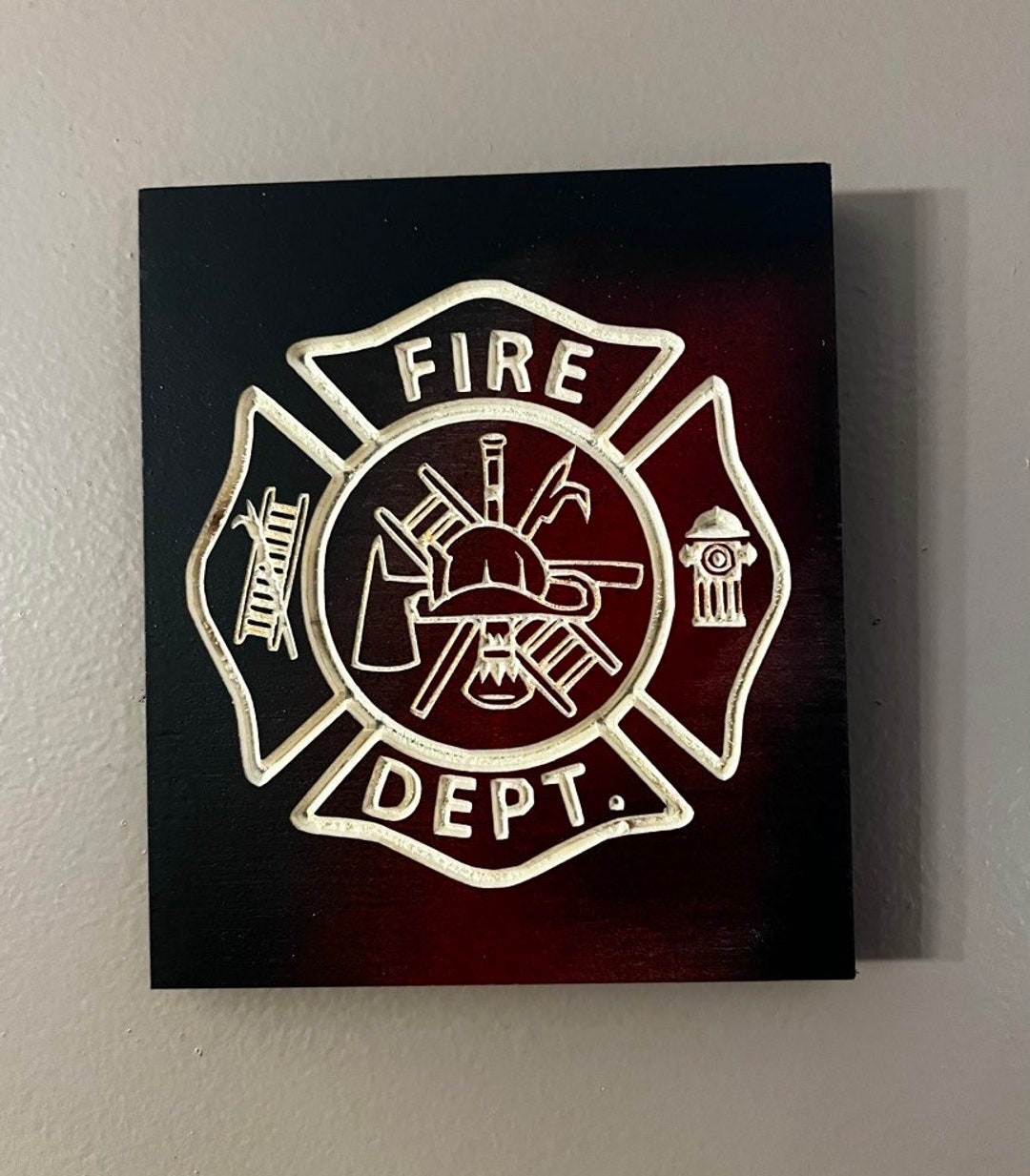 Fire Department Sign, Wood Decor, Custom Made, Handmade Gifts ...