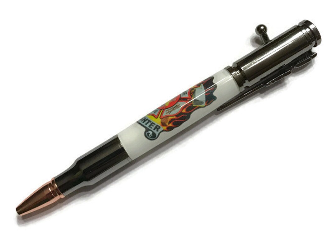 Firefighter Badge Bolt Action Pen, Firefighter Gifts, Firefighter ...