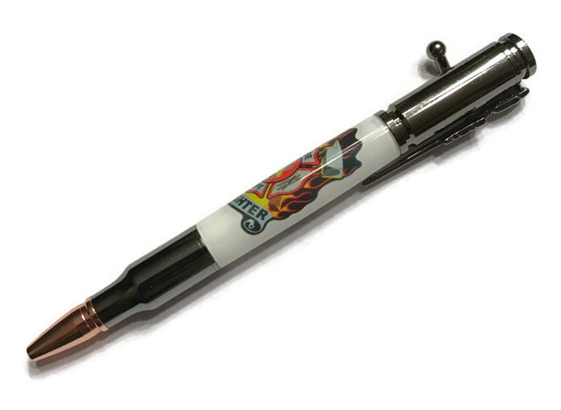 Firefighter Badge Bolt Action Pen, Firefighter Gifts, Firefighter ...