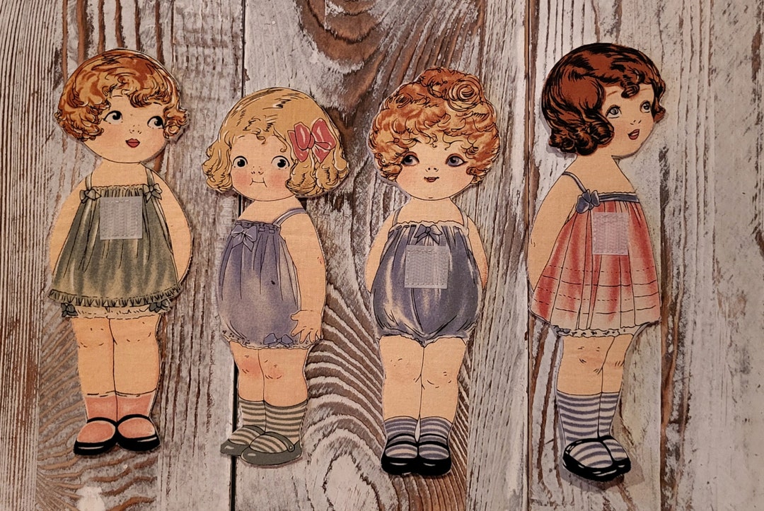 Vintage Fabric Paper Dolls: Bridesmaid Collection With Velcro Clothes ...