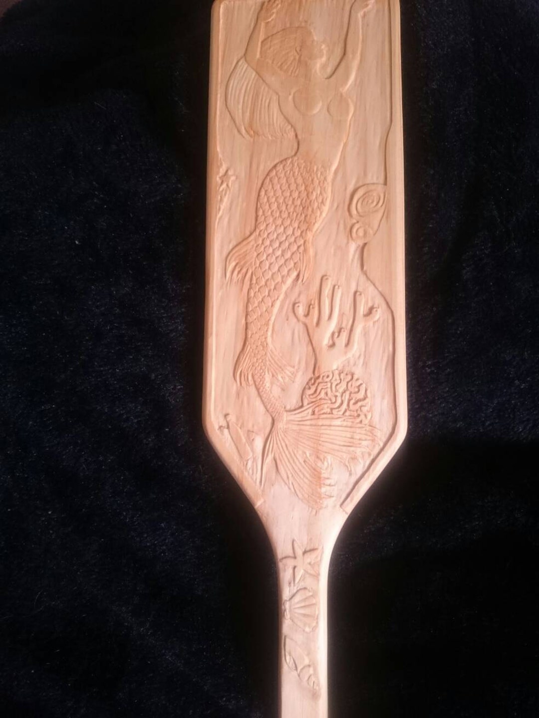 SOLD!! Mermaid Relief Carving Basswood Shells Starfish Nautical Wall ...