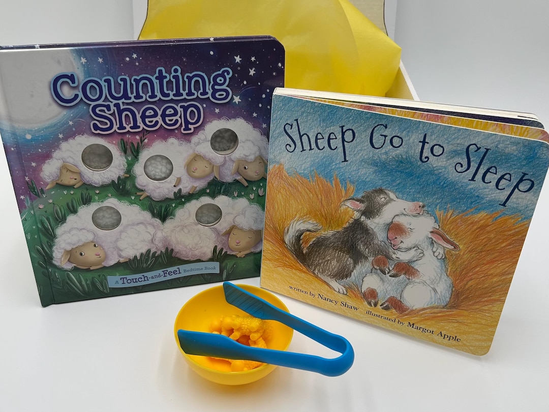 Counting Sheep Board Book Box With 2 Books and Sheep Counters - Etsy