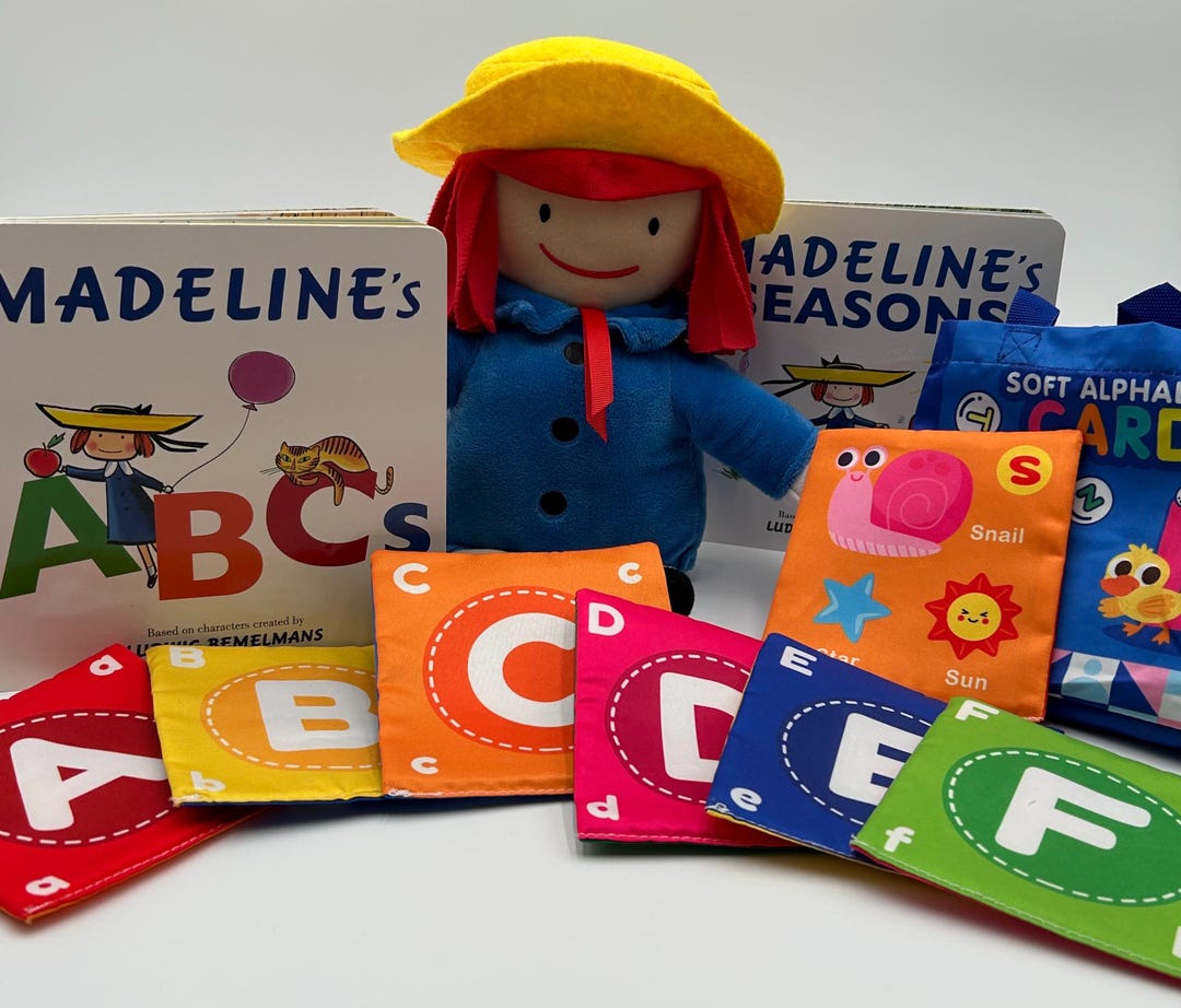 Madeline Board Book Box With Plush and Fabric Alphabet - Etsy