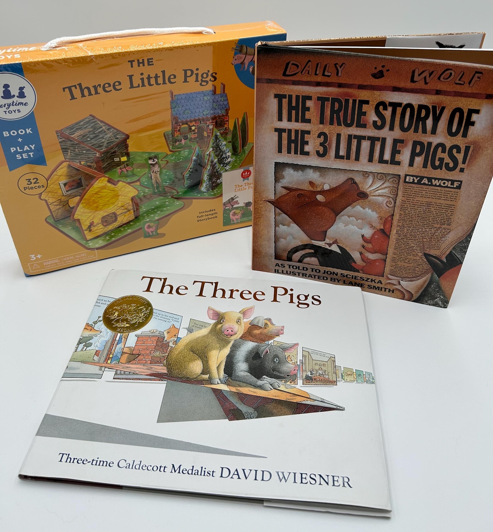 Three Little Pigs Book Box With Play Set and Different Versions of ...