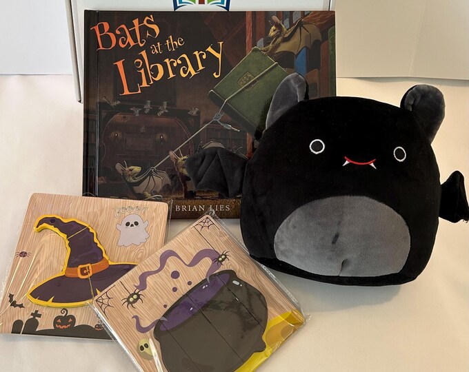 Bats at the Library Picture Book Box With Plush Pillow Bat and Two 4 ...
