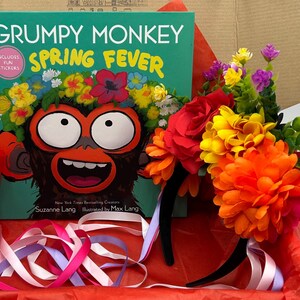 Grumpy Monkey Spring Fever Book Box With Flower Leis and Headband - Etsy