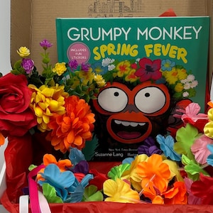 Grumpy Monkey Spring Fever Book Box With Flower Leis and Headband - Etsy