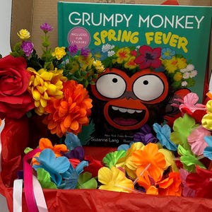 Grumpy Monkey Spring Fever Book Box With Flower Leis and Headband - Etsy