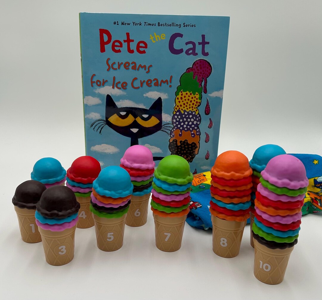 Pete the Cat Screams for Ice Cream! Book Box With Counting Ice Cream ...