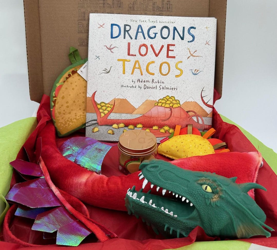 Dragons Love Tacos Picture Book Box With Tacos, Costume and Puppet - Etsy