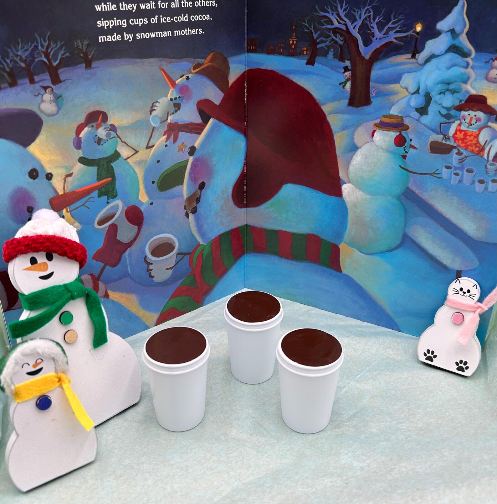 Snowmen at Night Board Book Box With Wood Snowmen and Accessories - Etsy