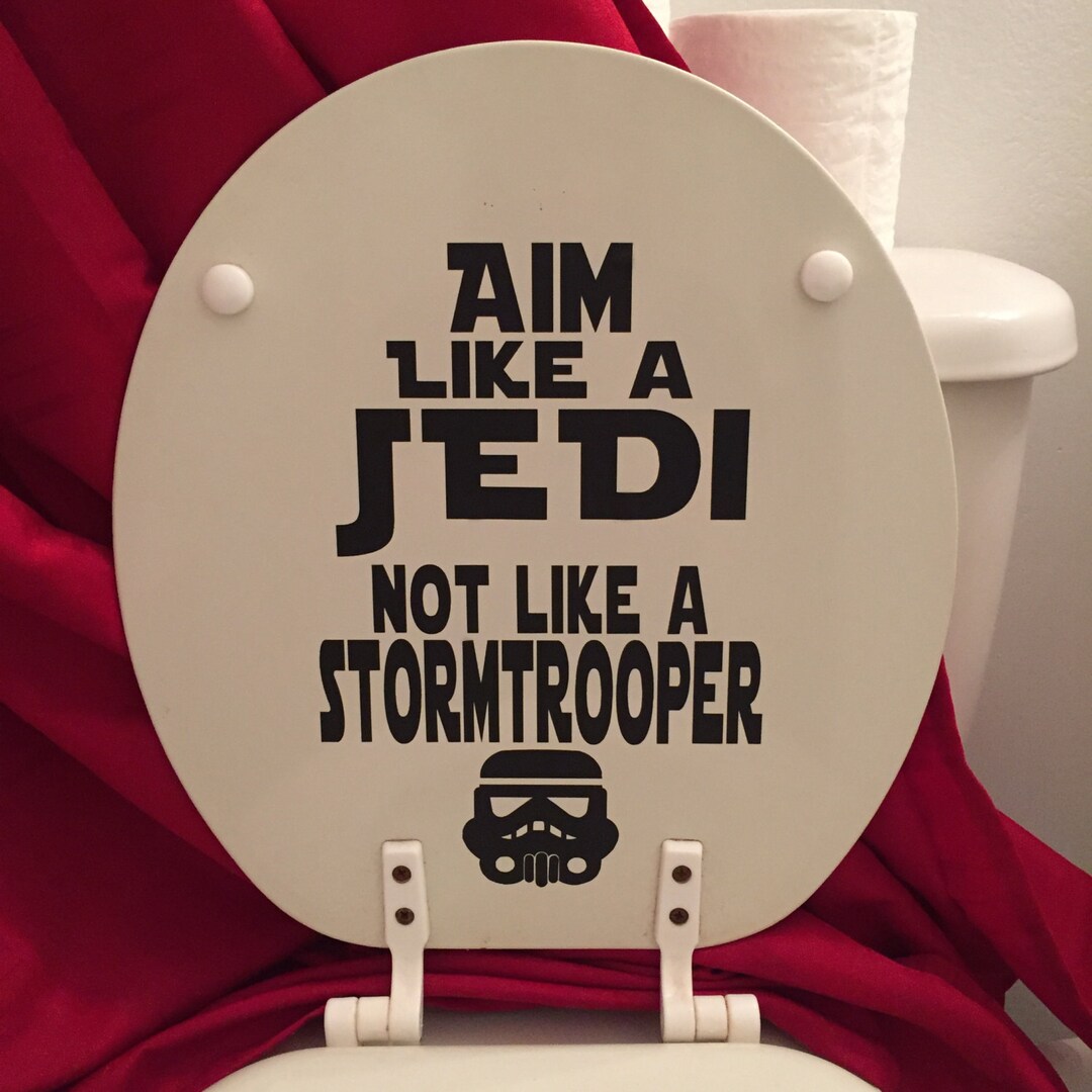 Star Wars Bathroom Toilet Decal: Aim Like a Jedi in Black - Etsy