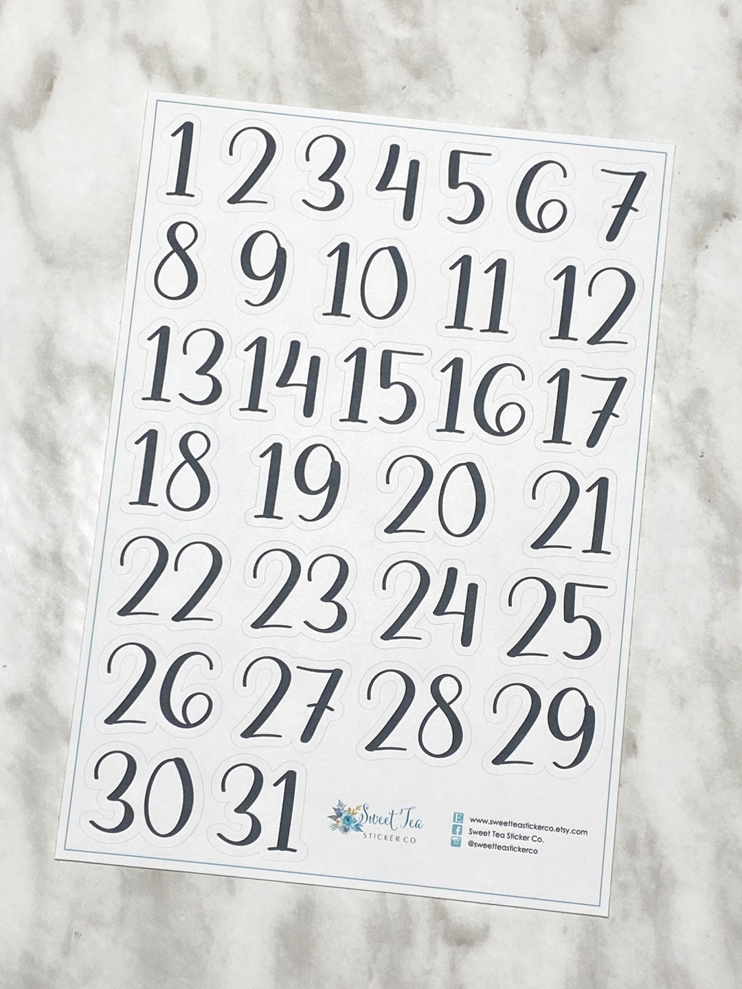 Large Numbers Planner Stickers (F247) - Etsy