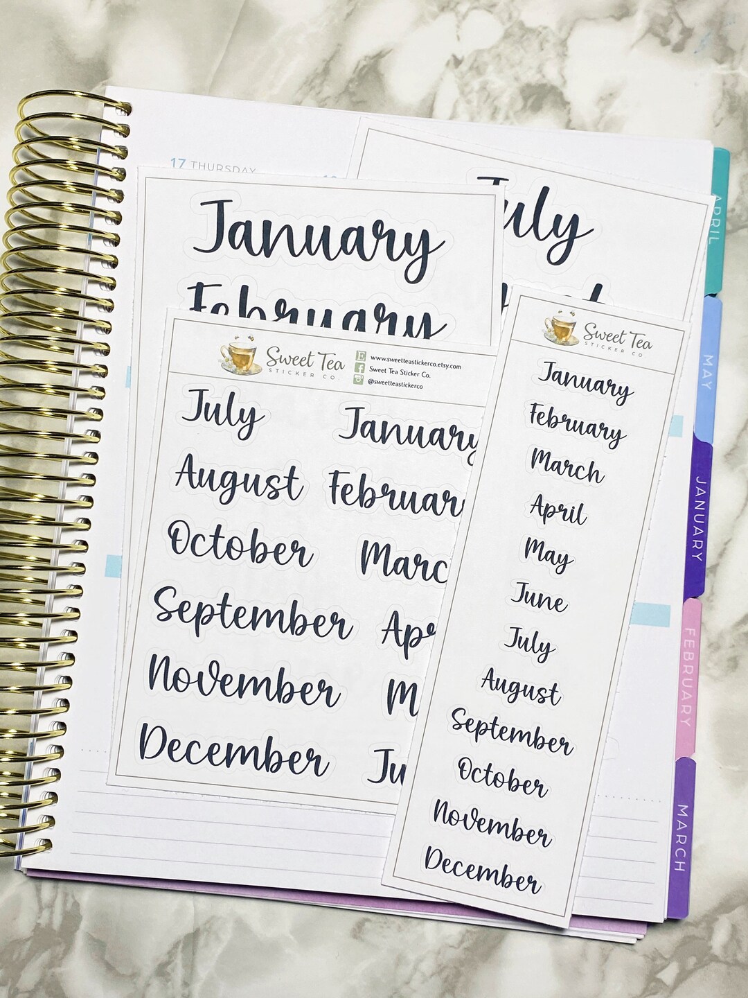 Whitney Font Month Sticker, Small, Medium and Large (F32) - Etsy