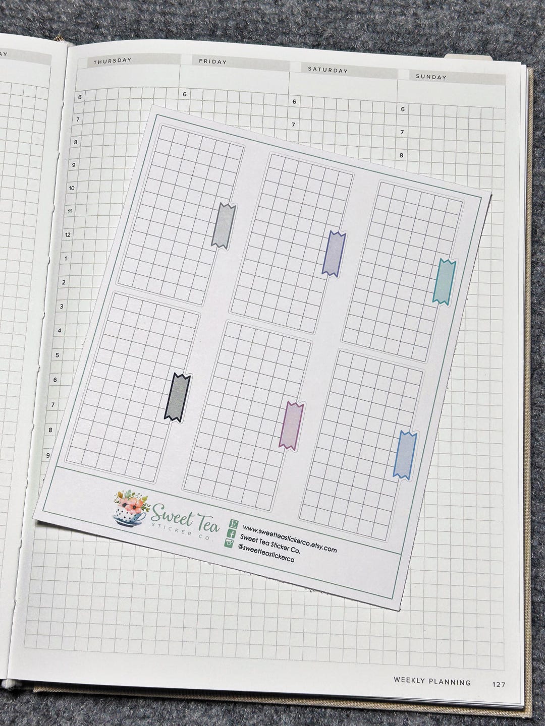 Rainbow Rectangle Grid 2 Planner Stickers (F46) - Etsy