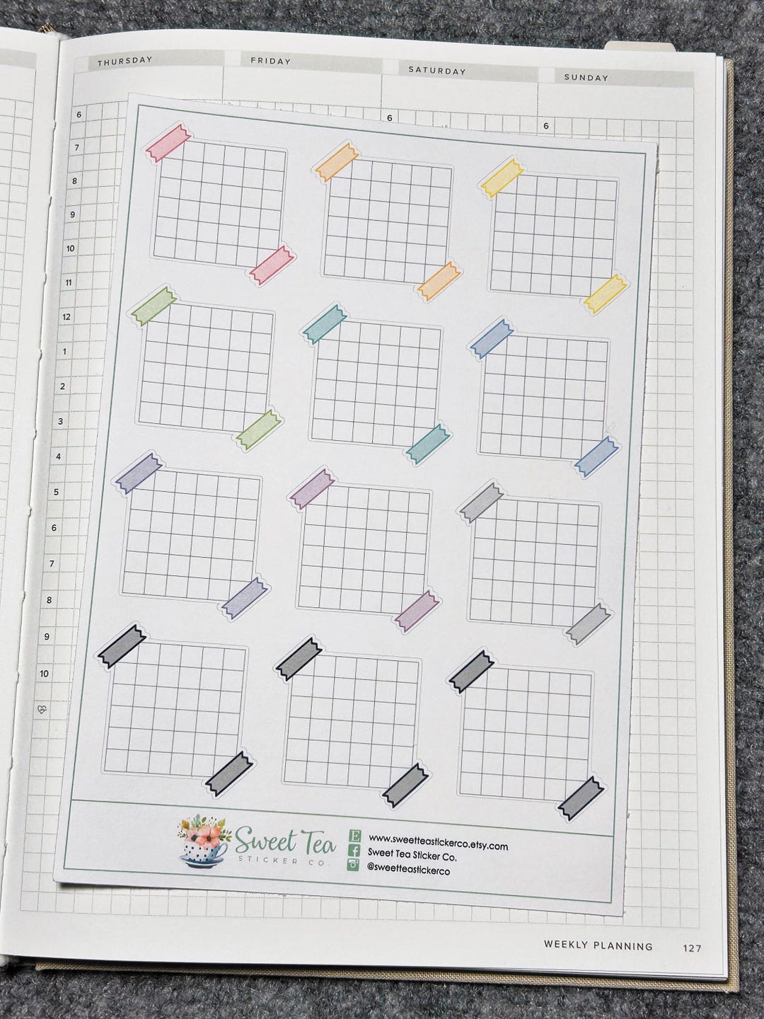 Rainbow Grid Planner Stickers (F44) - Etsy