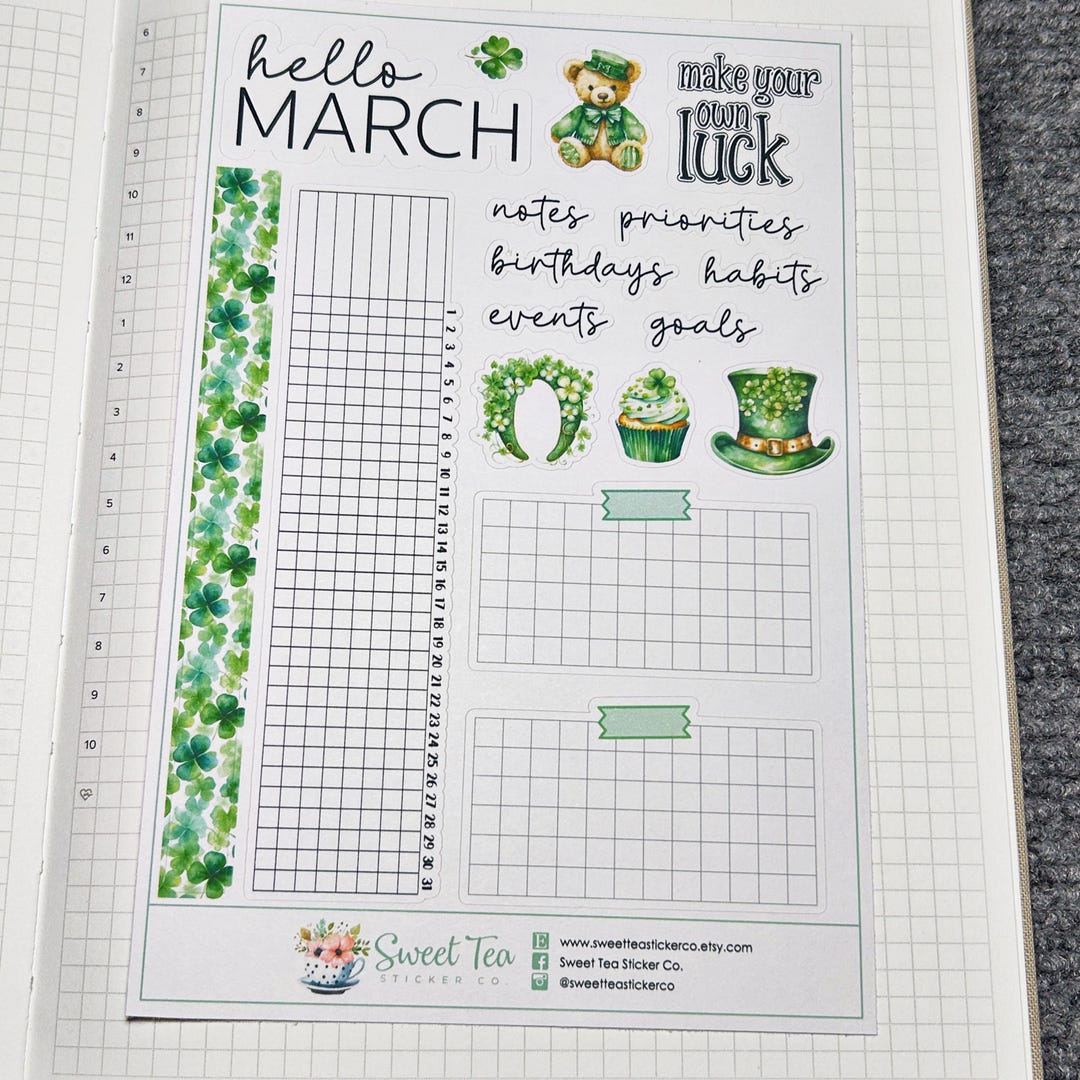 March Dashboard Bullet Journal Sticker Kit (DB03) - Etsy