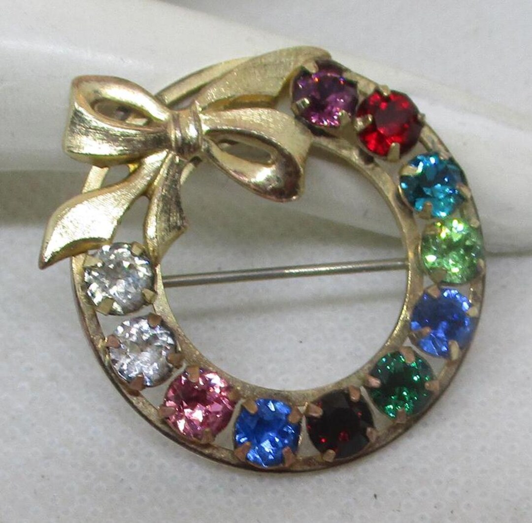 Vintage 1940s 1/20 12K GF Crystal Rhinestone Mother Brooch 12KGF ...