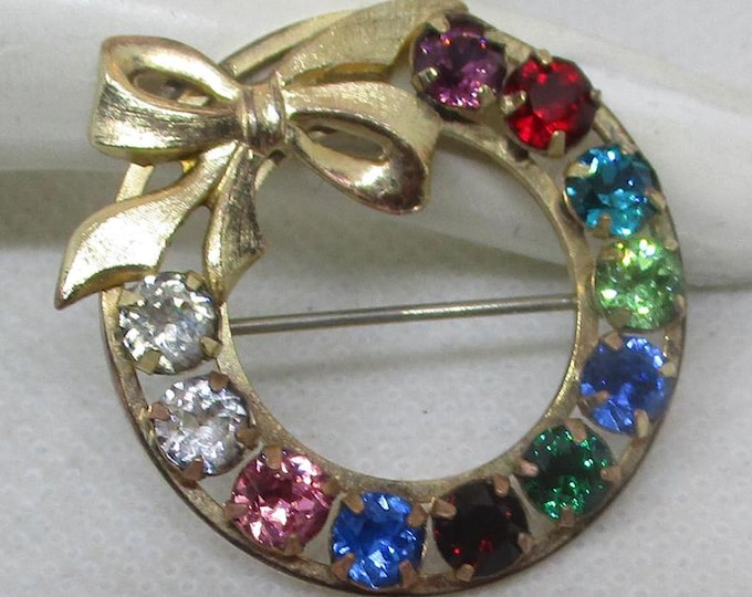 Vintage 1940s 1/20 12K GF Crystal Rhinestone Mother Brooch 12KGF ...