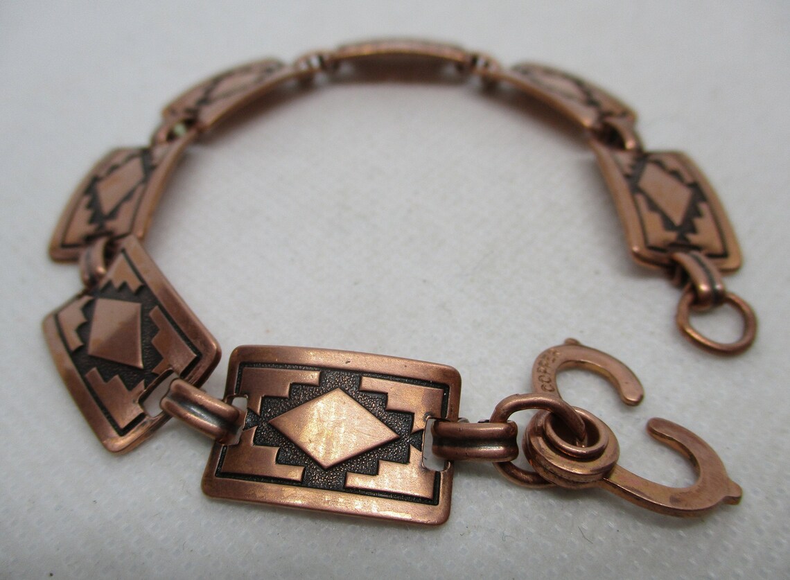 Copper Bracelet Southwestern Copper Bracelet Copper Section | Etsy