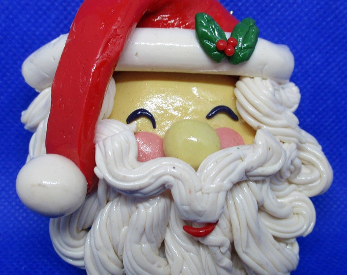 Handcrafted CLAY SANTA CLAUSE Christmas Ornament Pendant 3 D Artist ...