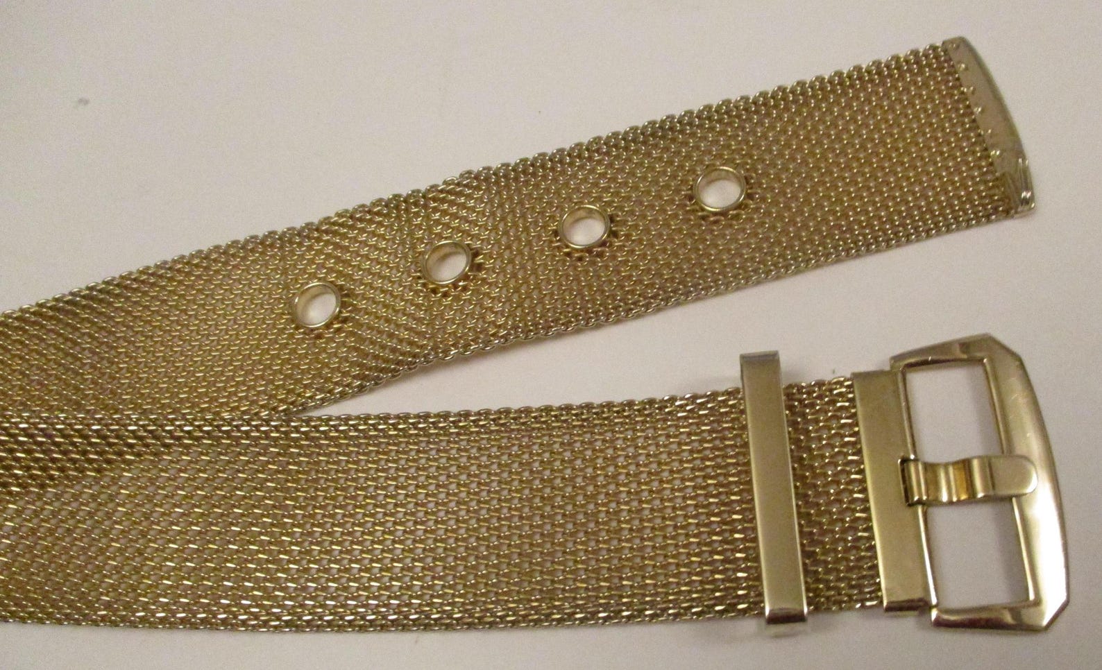 Vintage Gold Tone Metal Mesh Belt Gold Tone Belt Gold Tone Metal Mesh ...