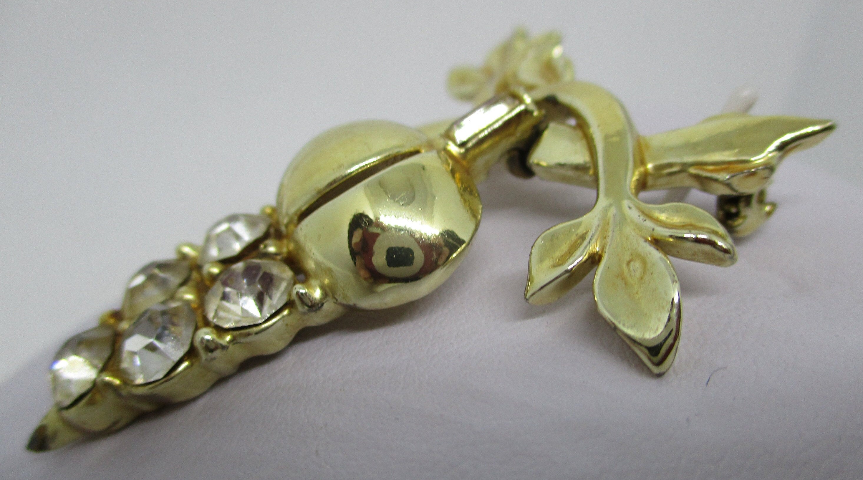 MOVING RHINESTONE ACORN Brooch Oak Tree Leaves Brooch Autumn | Etsy