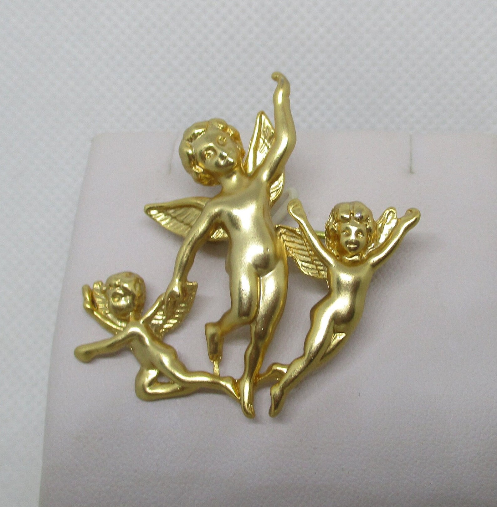 Vintage Gold Tone Angels Brooch Angels Brooch Gold Tone Matt - Etsy